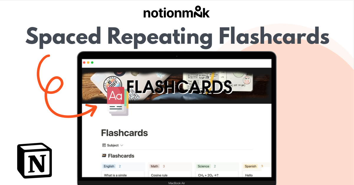 Noah Lloyd's Spaced Repeating Flashcards Notion template