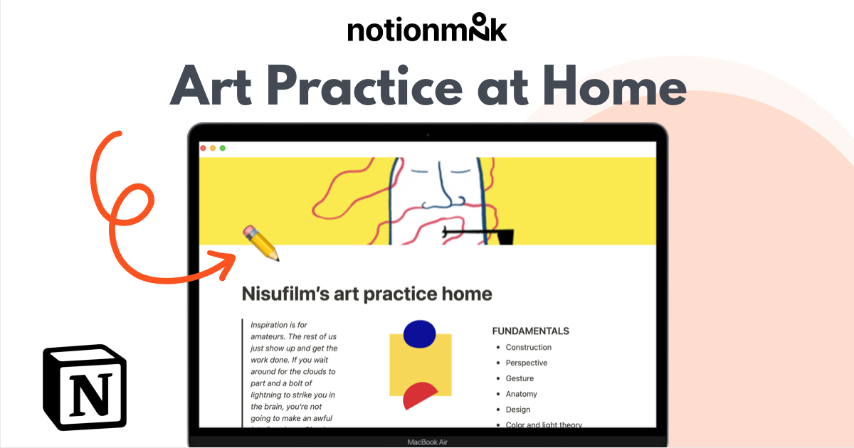 Nisufilm's Art Practice at Home Notion template
