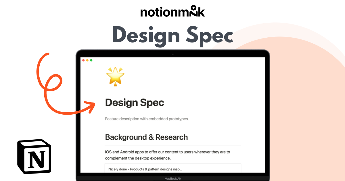Notion's Design Spec Notion template
