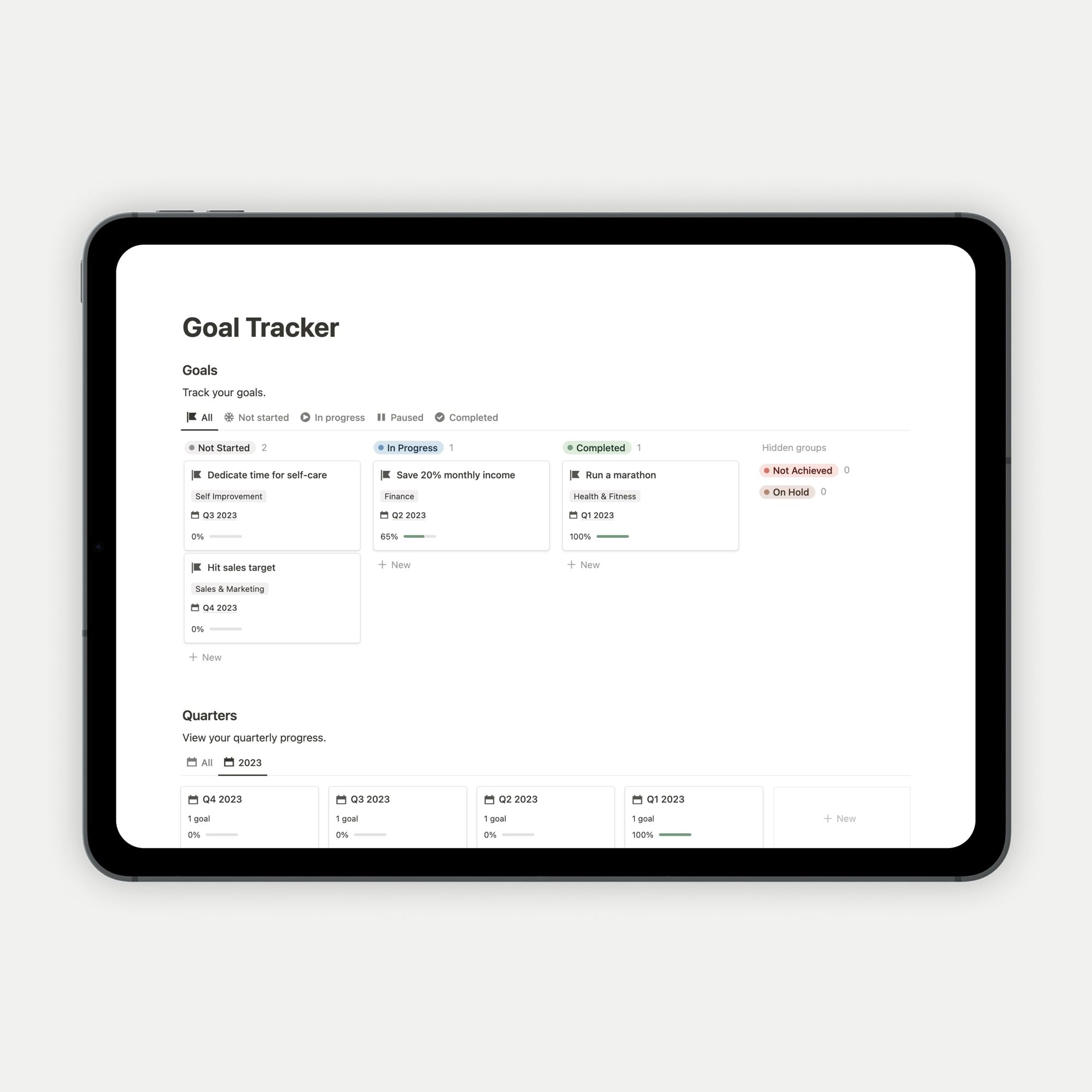 Notion Goal Tracker
