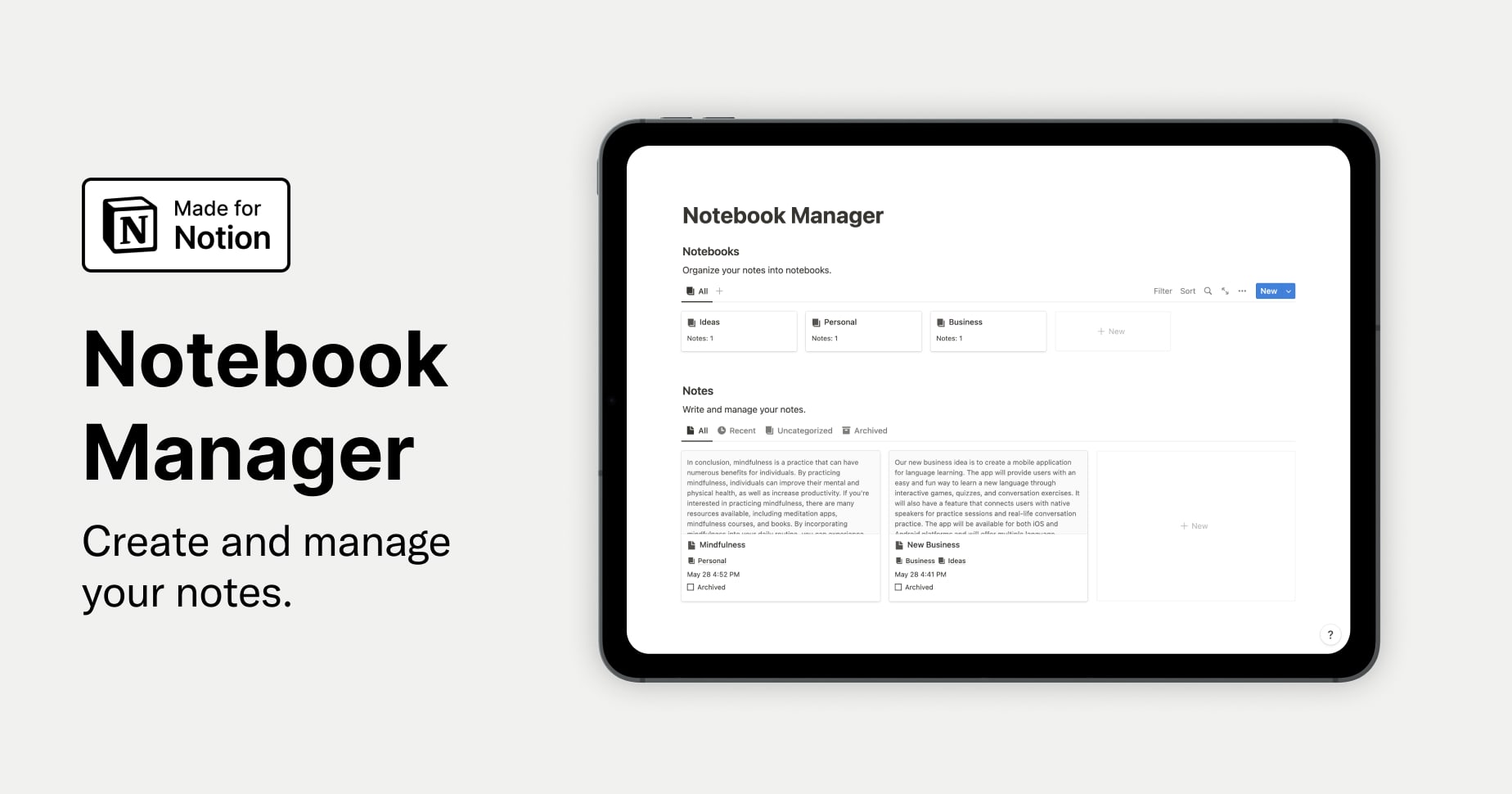 Notion Notebook Manager