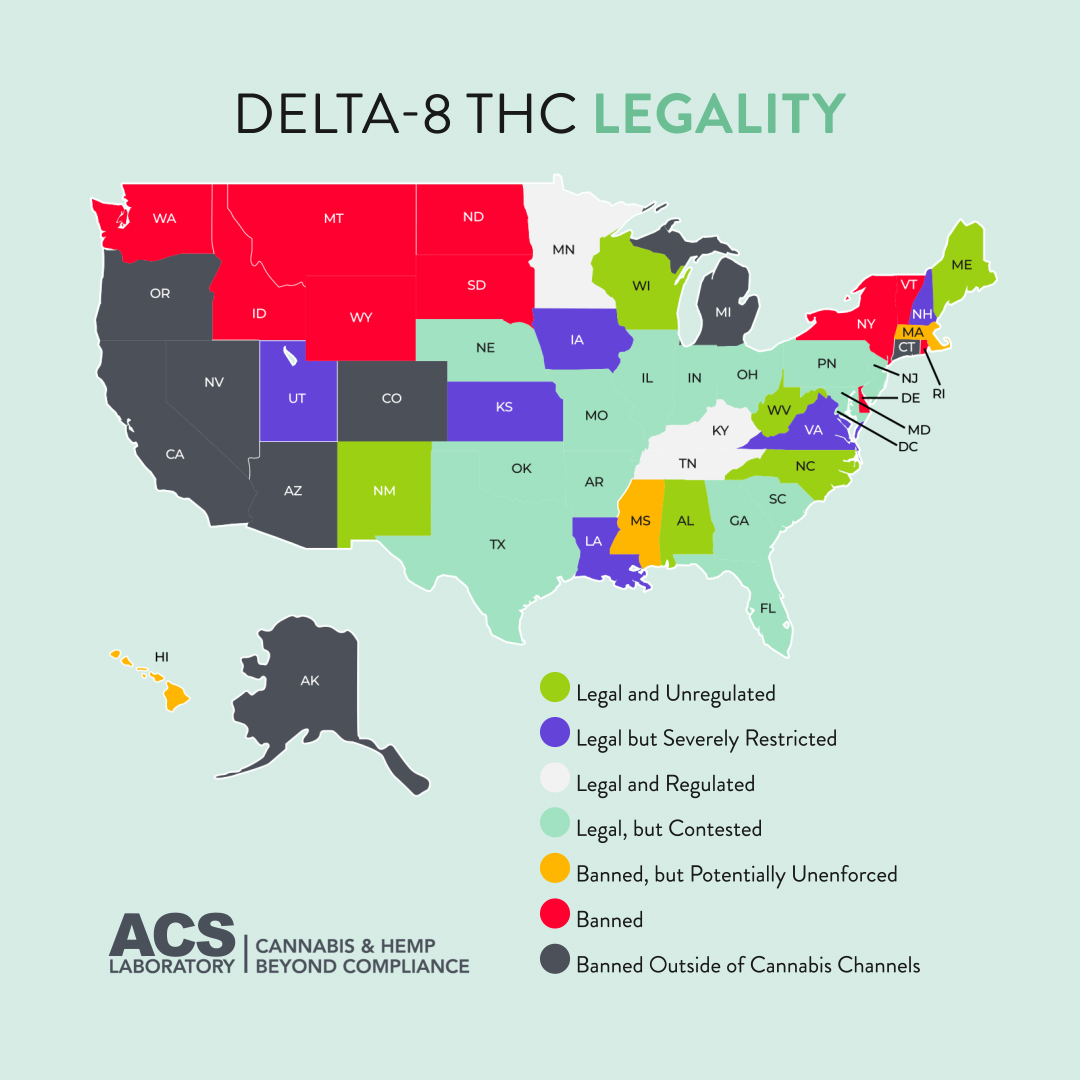 The Legality of THC Delta-8: A State-By-State Guide