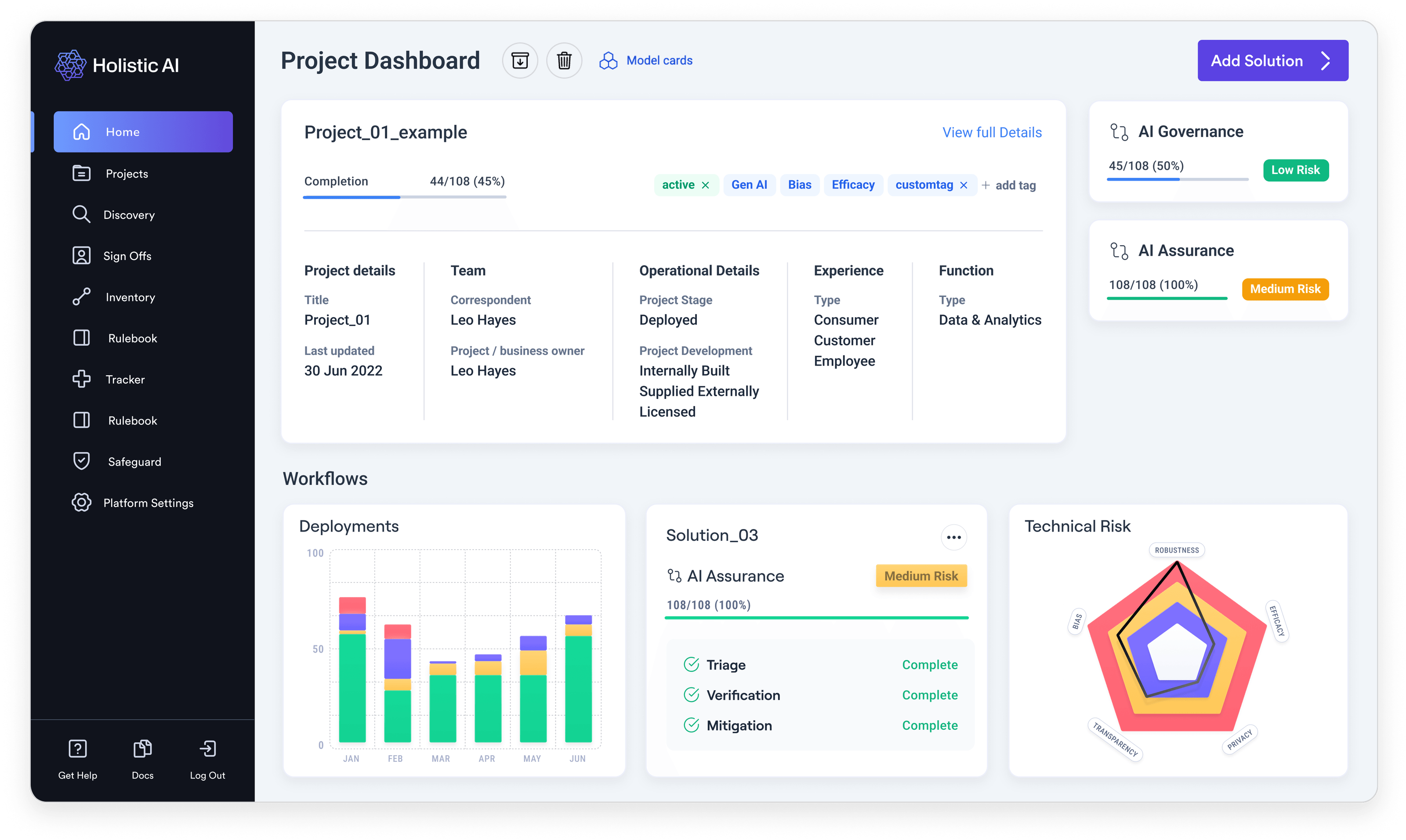 Holistic AI - End to End AI Governance Platform