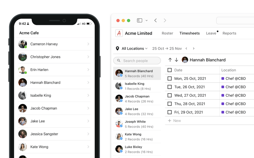 Timble - Rostering, Time Clock & Timesheets Software