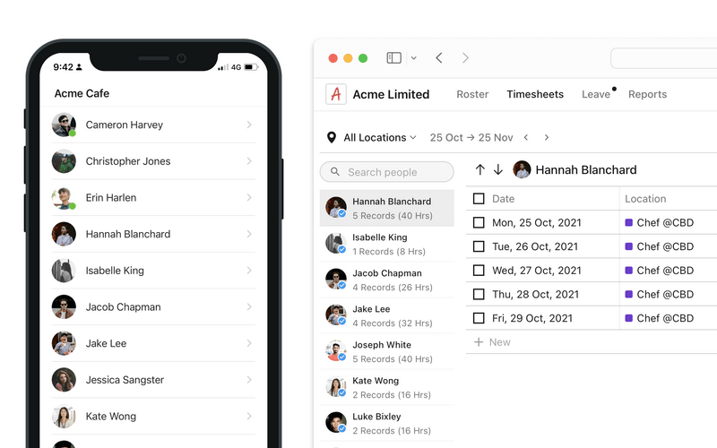Timble - Rostering, Time Clock & Timesheets Software
