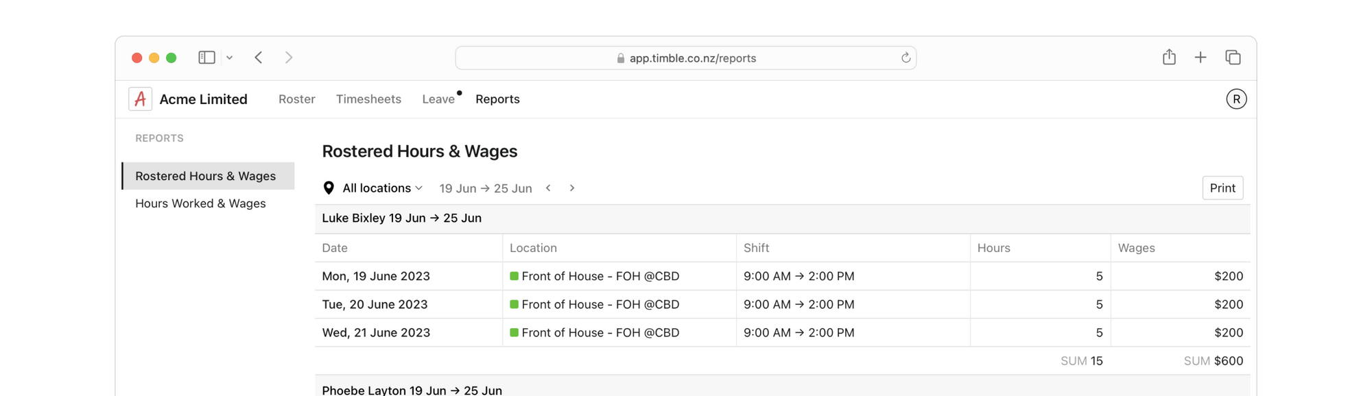 Timble - Rostering, Time Clock & Timesheets Software
