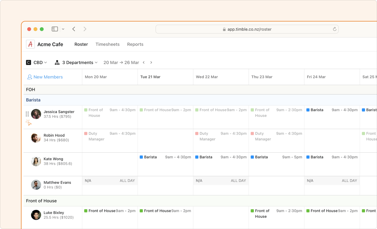 Change Member Sequence in Roster Role View - Timble
