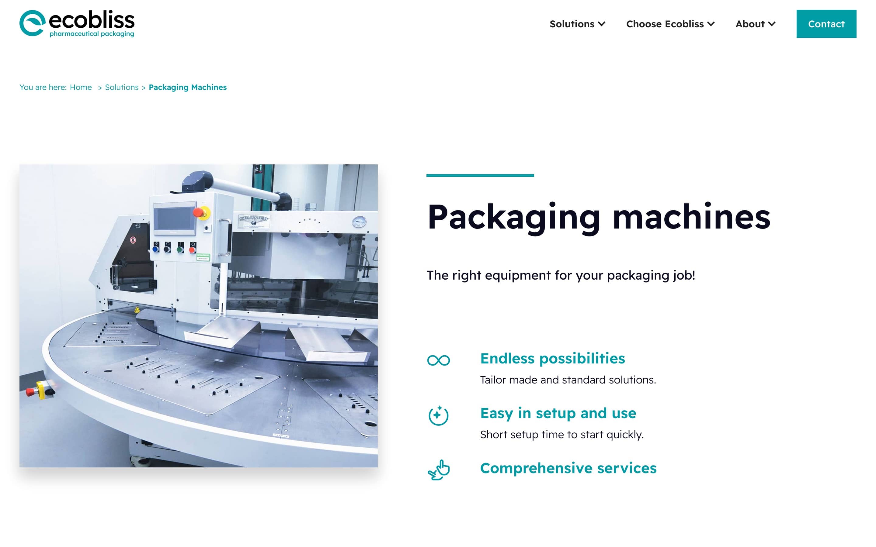 Pharmaceutical packaging machines | Ecobliss Pharmaceutical Packaging