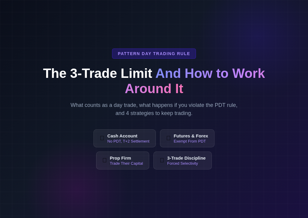 Pattern Day Trading Rule: What It Is and How to Work Around It (2026)