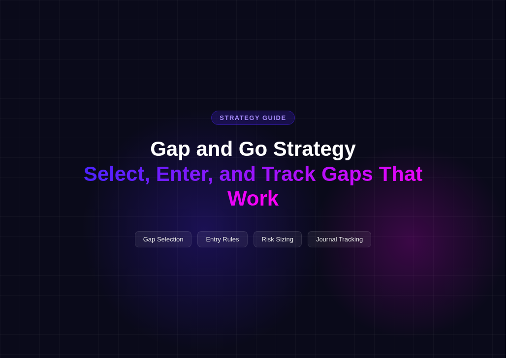 Gap and Go Strategy: Selection, Entry & Risk Rules (2026)