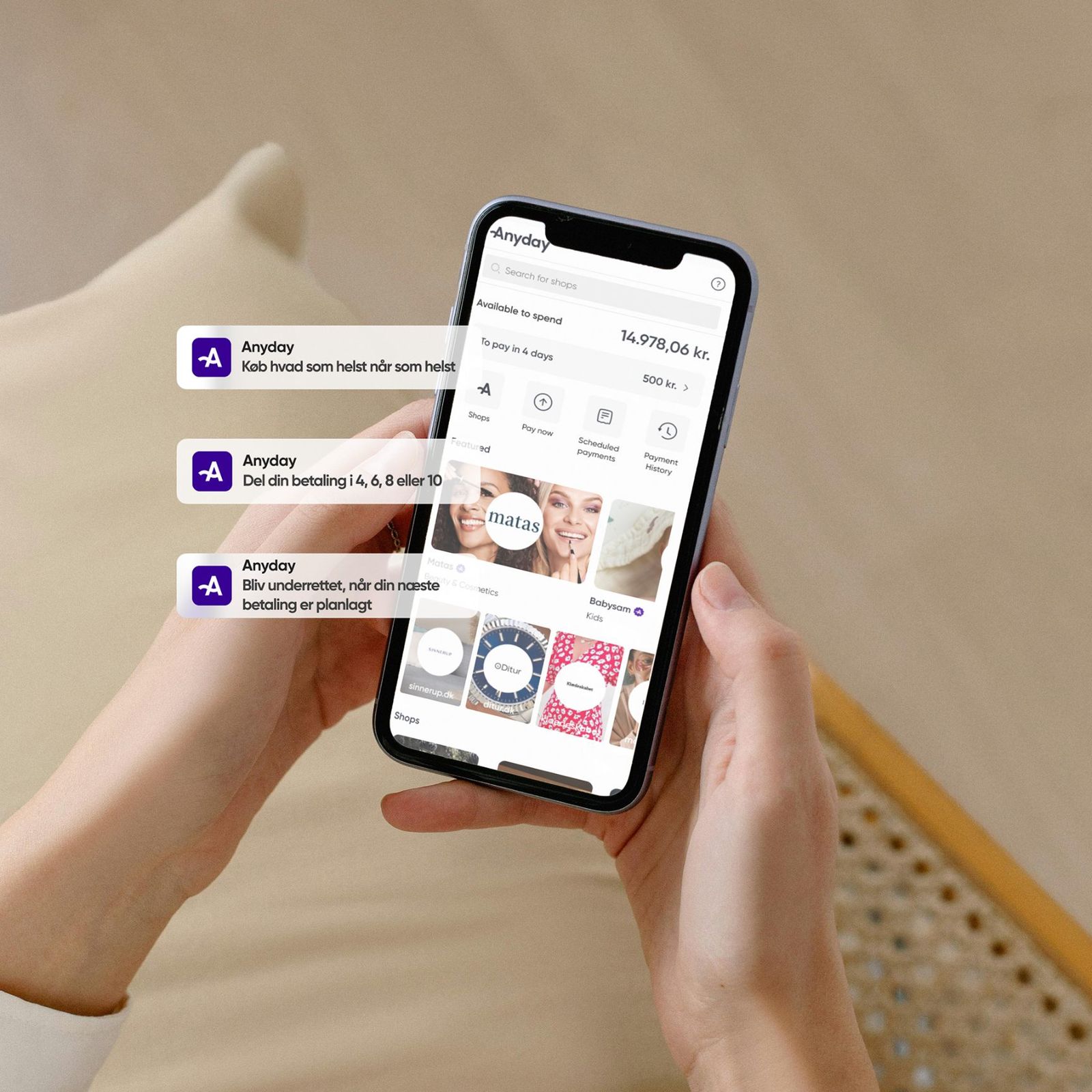 Anyday.io | Shop og del din betaling hos +1.500 butikker