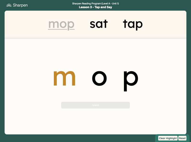 Tap and Say | Sharpen Reading | Digital Activities
