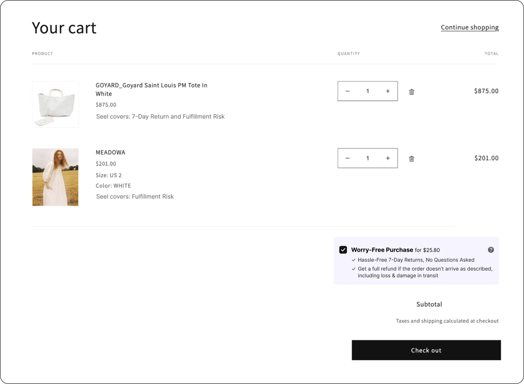 Worry-Free Purchase Shopper FAQ