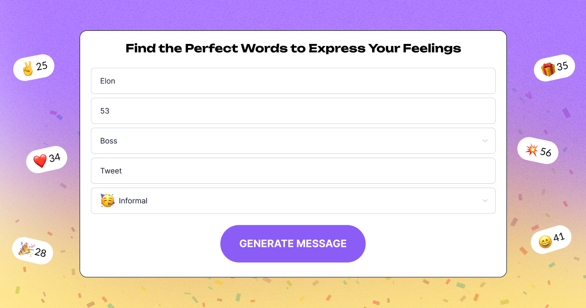 Birthday Message Generator | Powered by OrgaNice