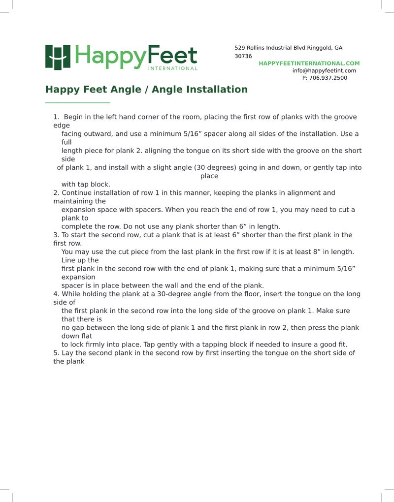 Document Center | Happy Feet International | Luxury Vinyl Plank ...