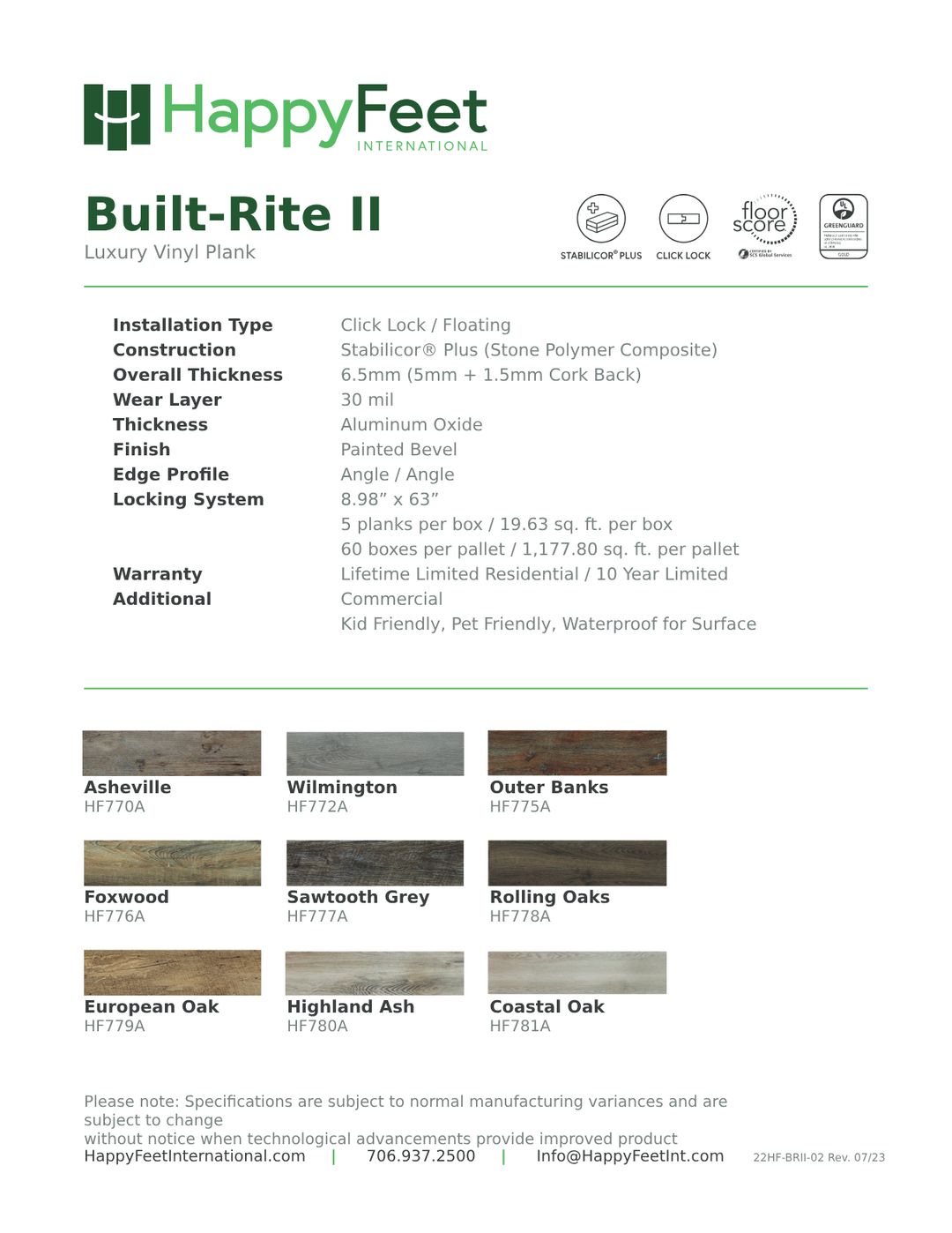 Document Center | Happy Feet International | Luxury Vinyl Plank ...