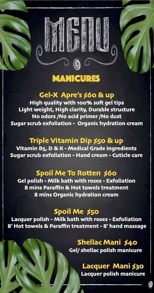 The Comma Spa | menu