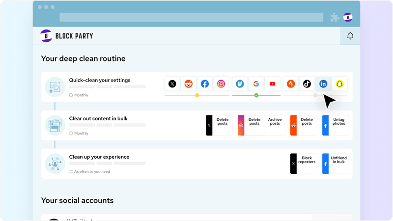 Block Party | Deep clean your social media