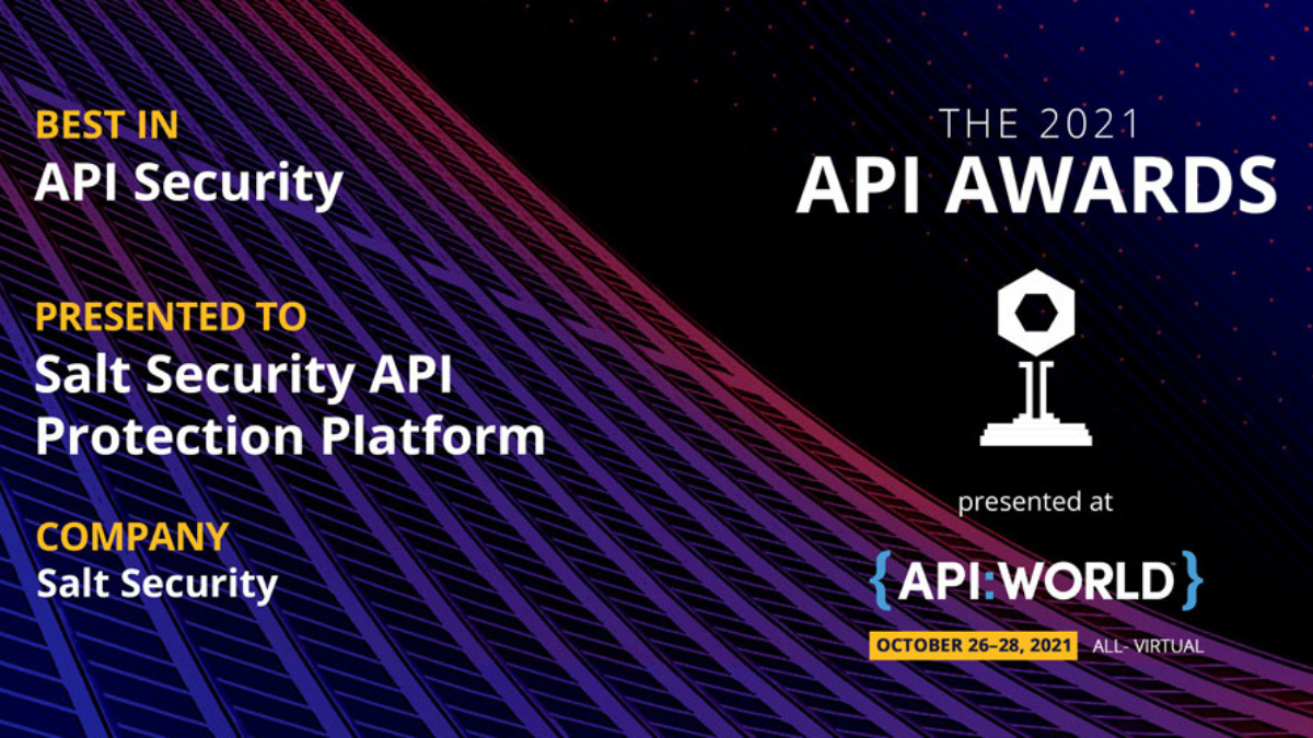 Salt Security Wins "Best in API Security" Award at API World
