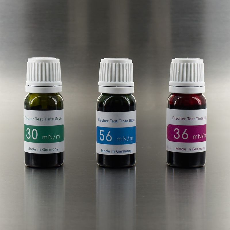 Test inks and pens for surface testing