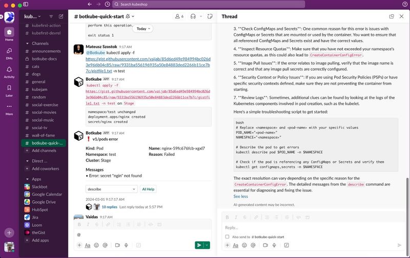 Collaborative Kubernetes Troubleshooting Platform | Botkube