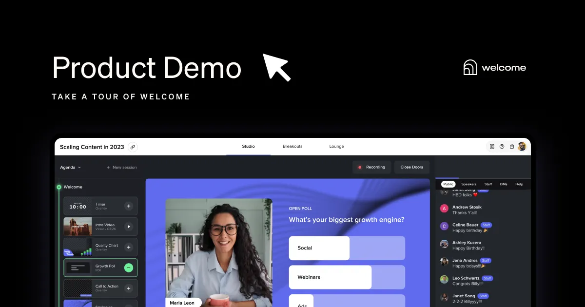 Welcome Webinar Software - Interactive Product Demo
