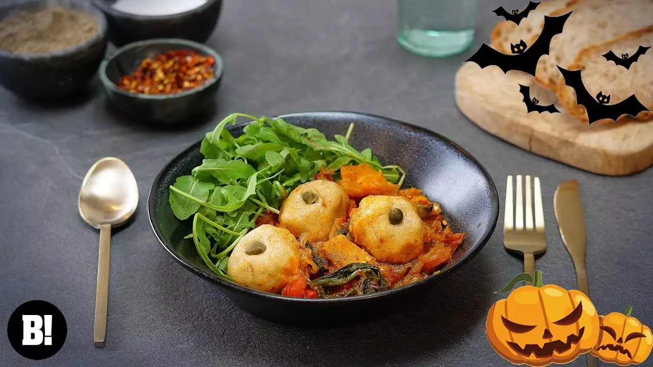 Pumpkin Stew with Eyeball Dumplings | BOSH!
