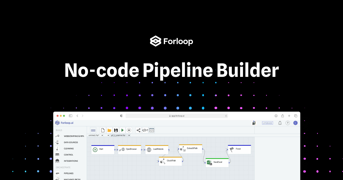 No-code platform for web scraping and data automation