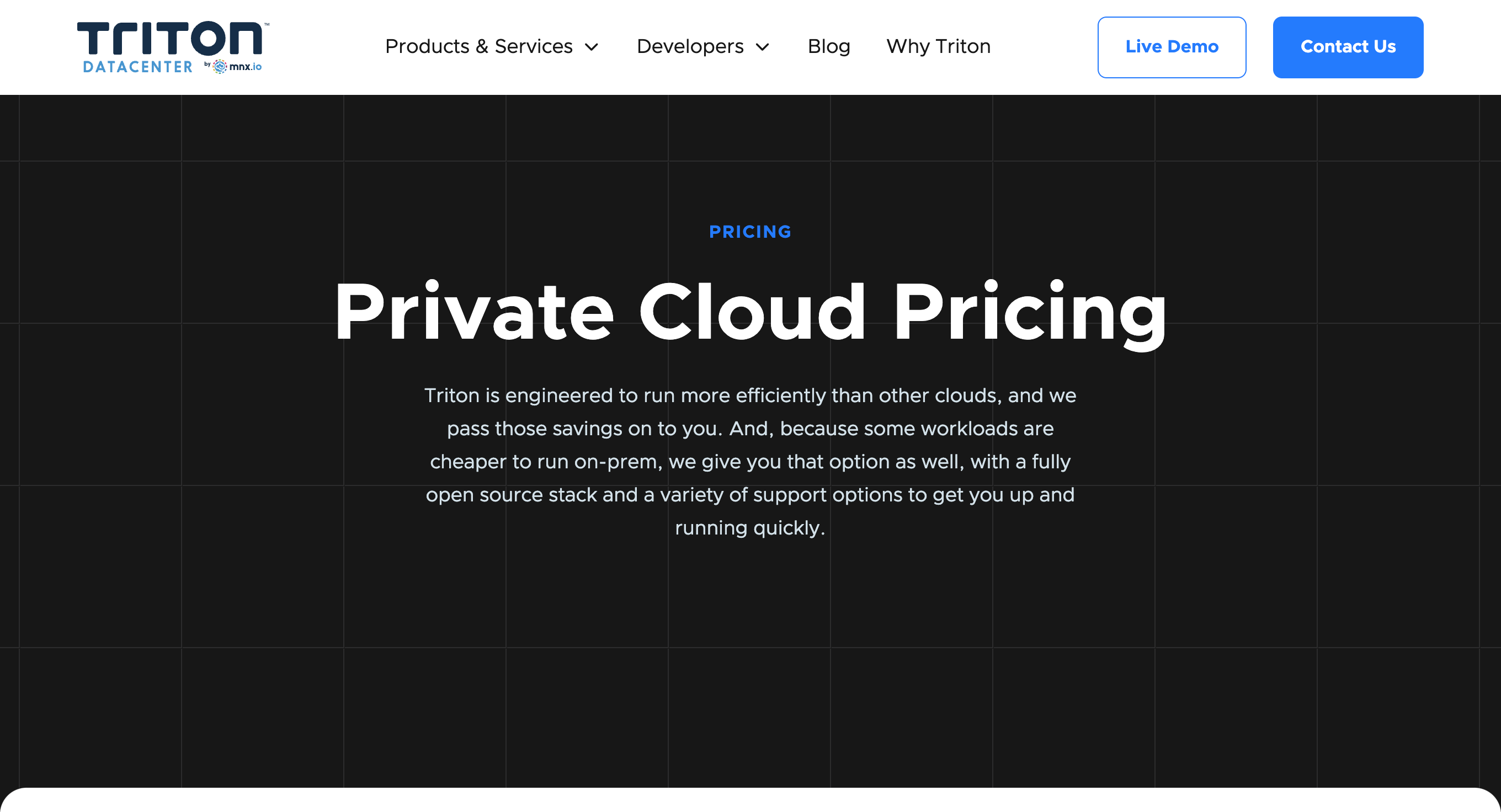 Pricing | Triton DataCenter