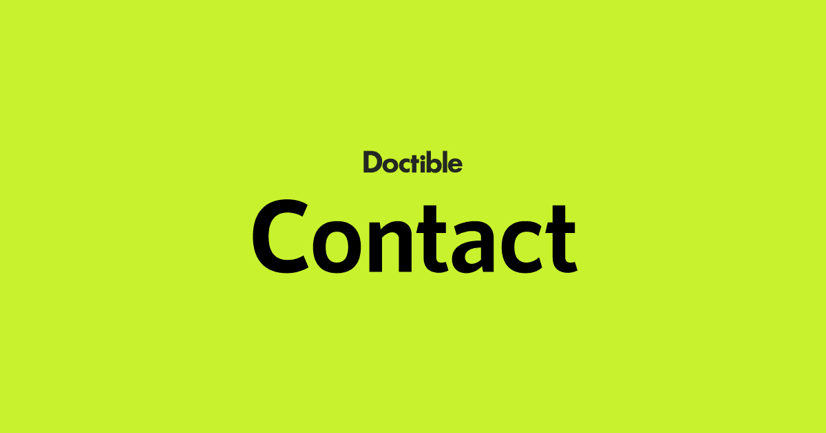 Contact Our Team at Doctible