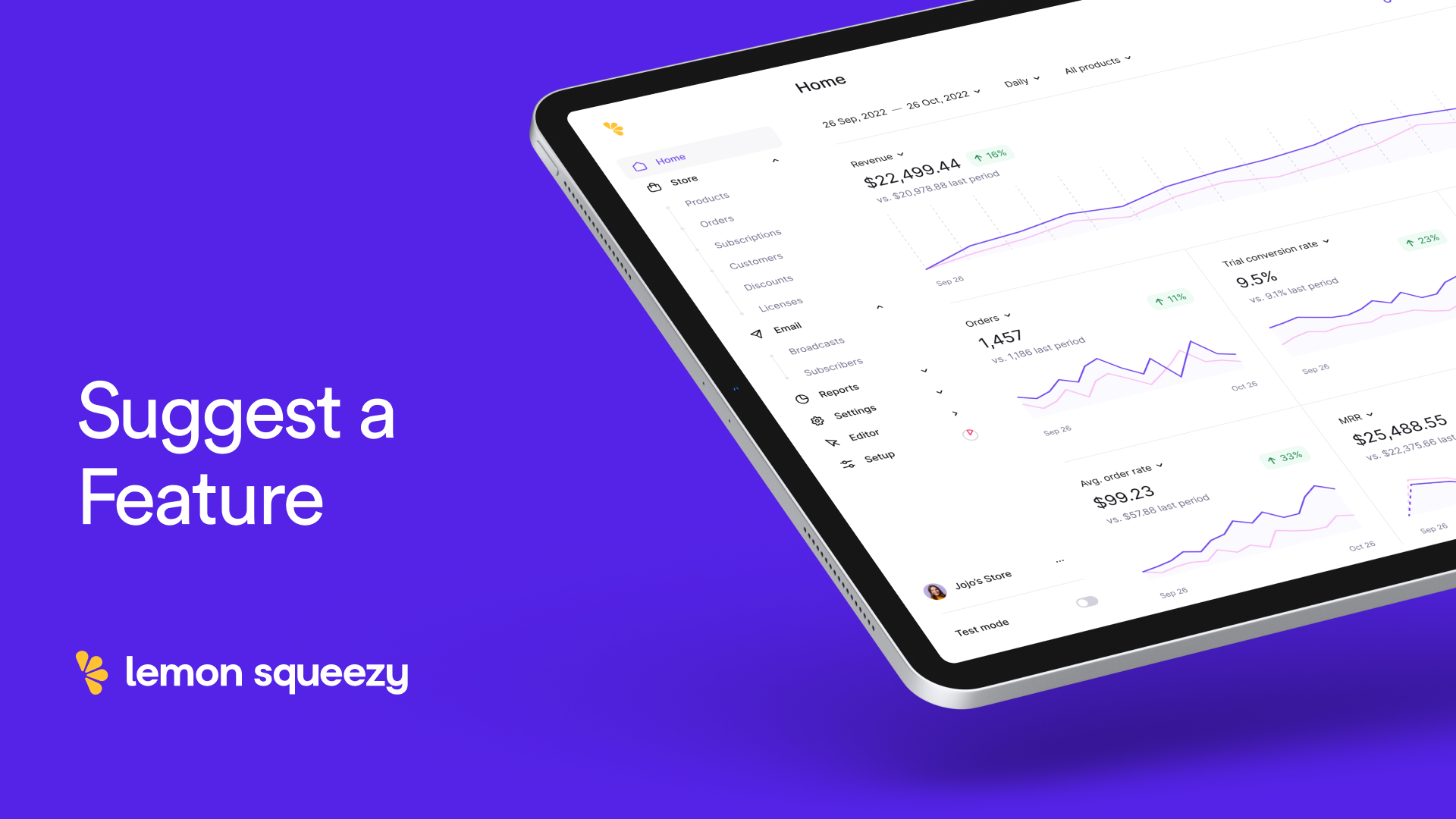 Suggest a Feature • Lemon Squeezy