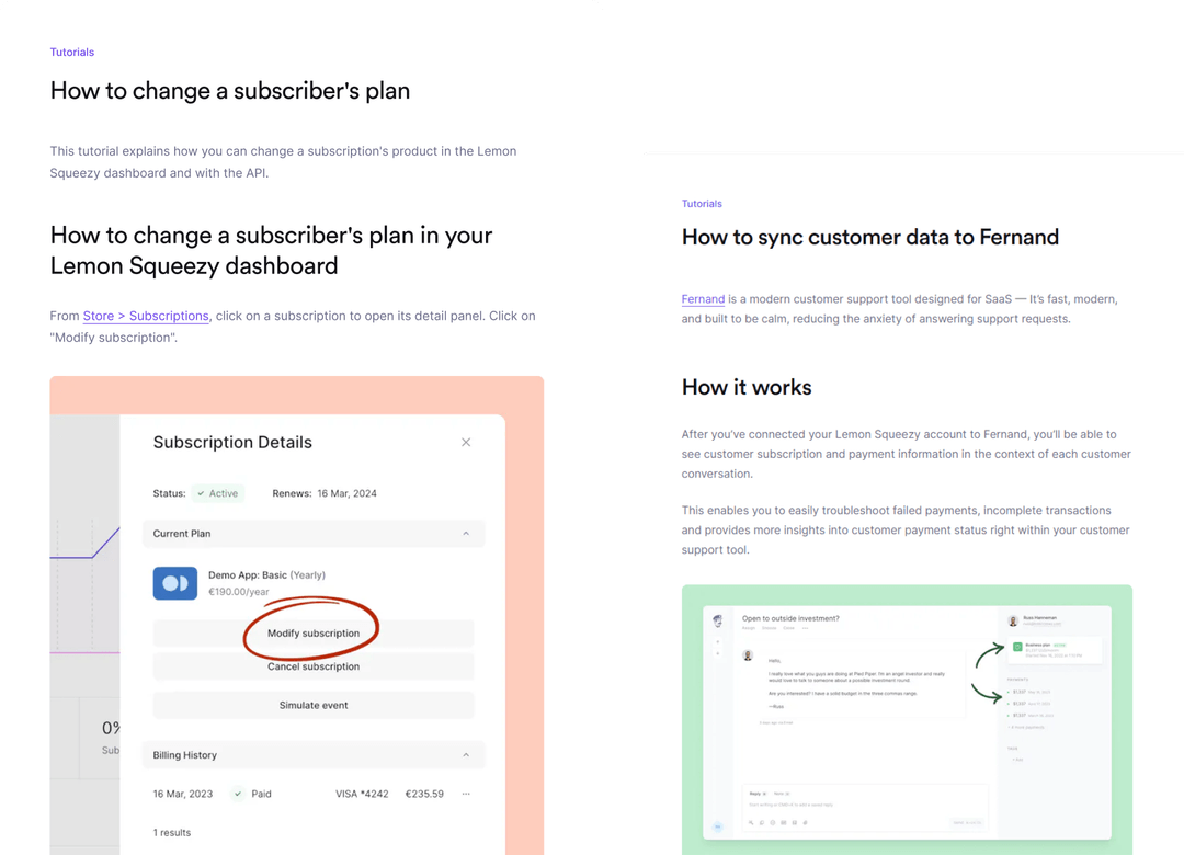 Help Center • Lemon Squeezy