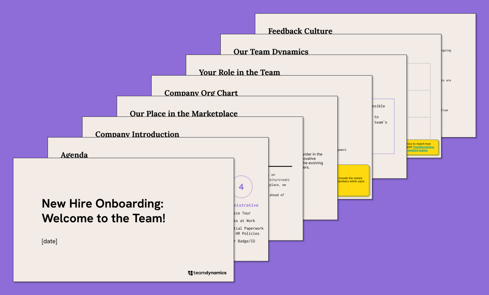 New Hire Orientation Presentation Template | Free Team Building Template