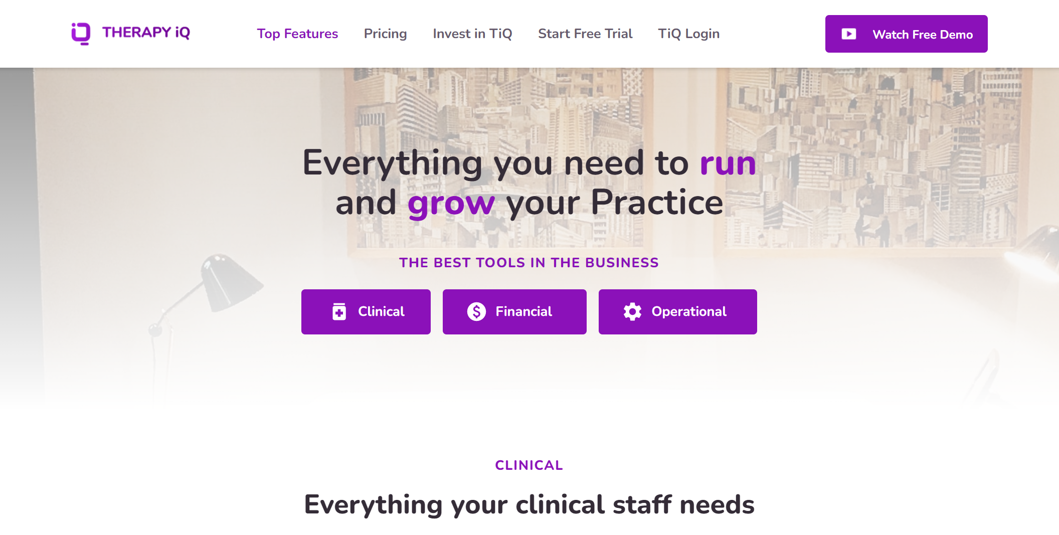 TiQ Practice Management platform - Features