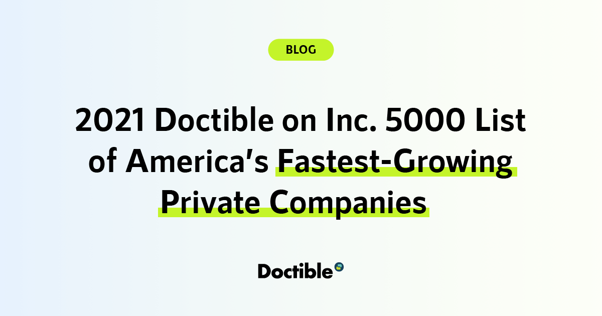 Doctible on 2021 List of Fastest-Growing Private Companies | Doctible