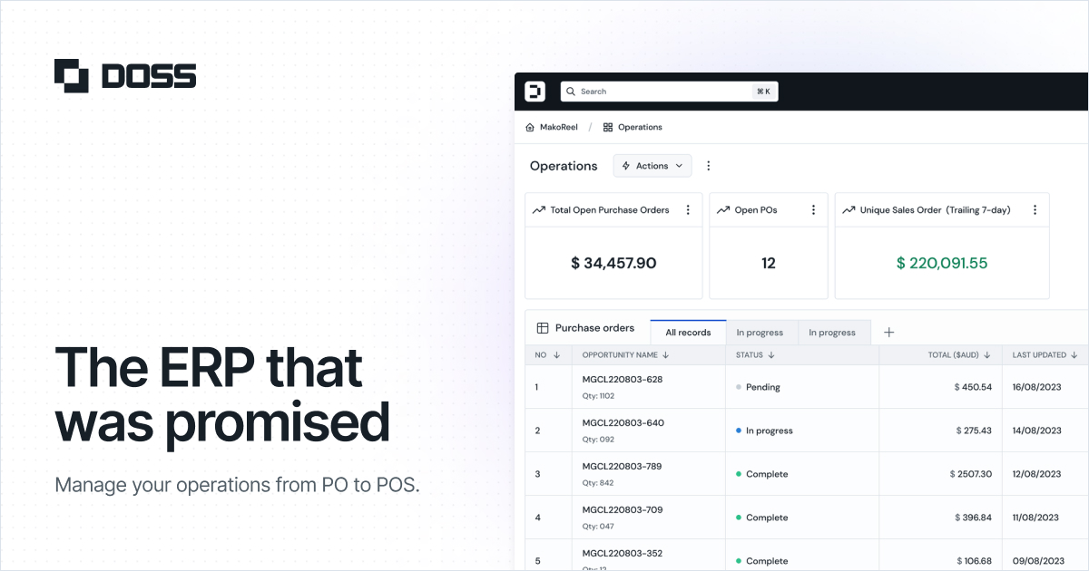 Doss | Adaptive ERP and Data Platform