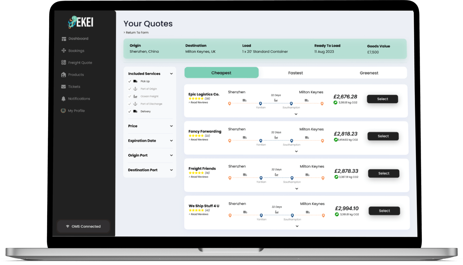 Ekei - Freight booking that doesn’t suck | 2 clicks, zero fax machines