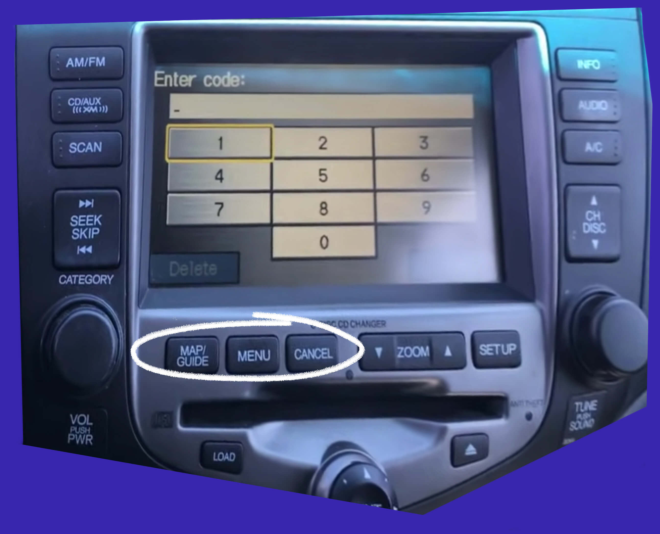 SOLVED When Honda Radio Asks For 4 digit Code SOLVED When Honda Radio Asks For 4 digit Code