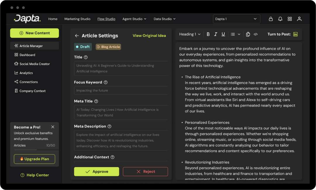 Dapta - AI Marketing Automation