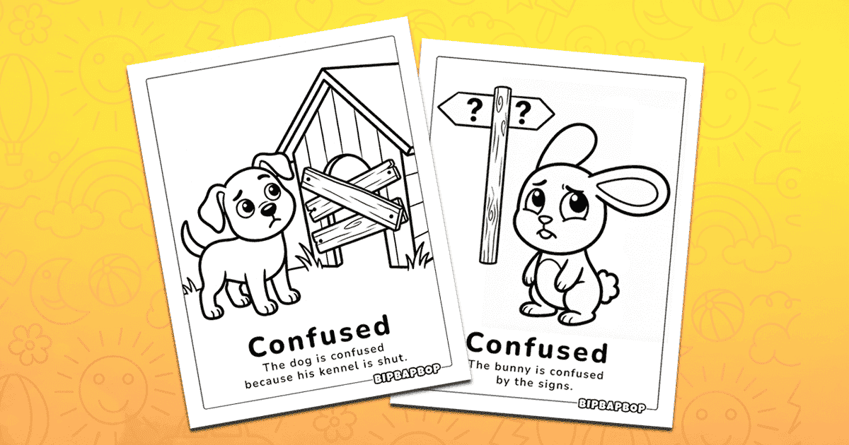 Confused Coloring Pages for Kids | Free Emotion Printables