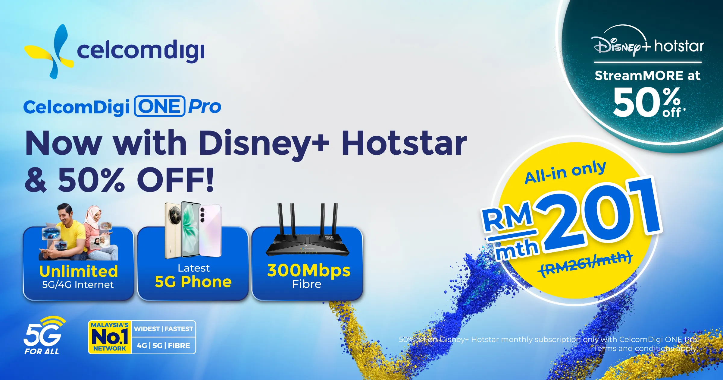 CelcomDigi | ONE Pro Plan with Disney+ Hotstar