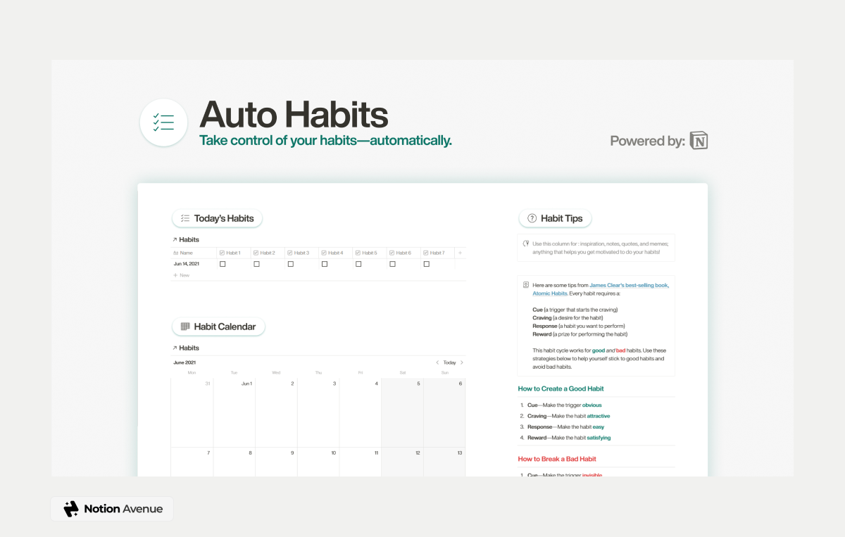 20 Free & Aesthetic Notion Habit Tracker Templates (2024)