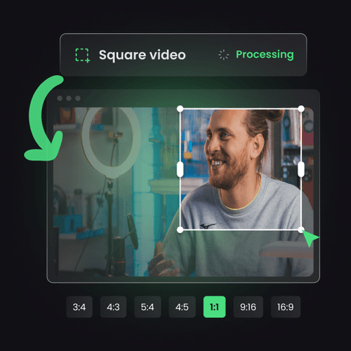 Square Video Maker - Instantly Crop with AI - OpusClip