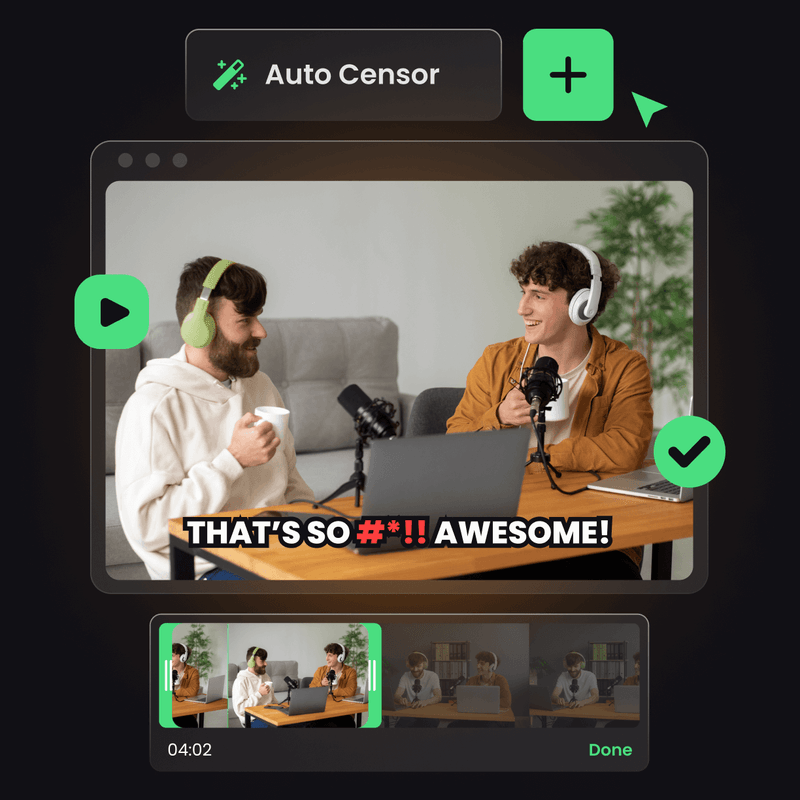 Censor Video - Blur, Bleep & Mute Videos Instantly with AI - OpusClip