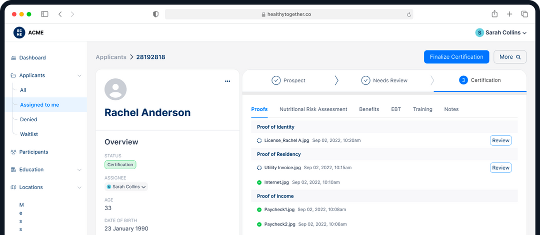 WIC Enrollment System by Healthy Together