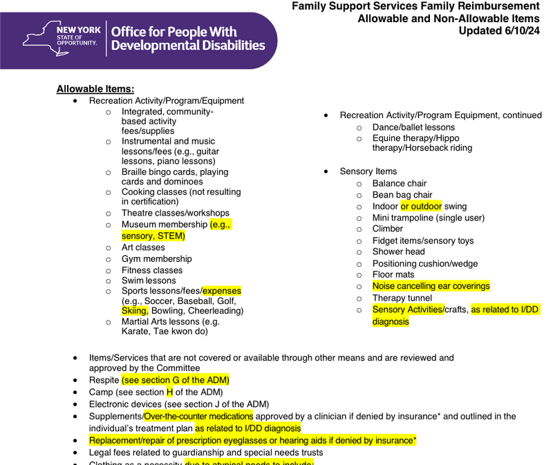 Family Reimbursement Application