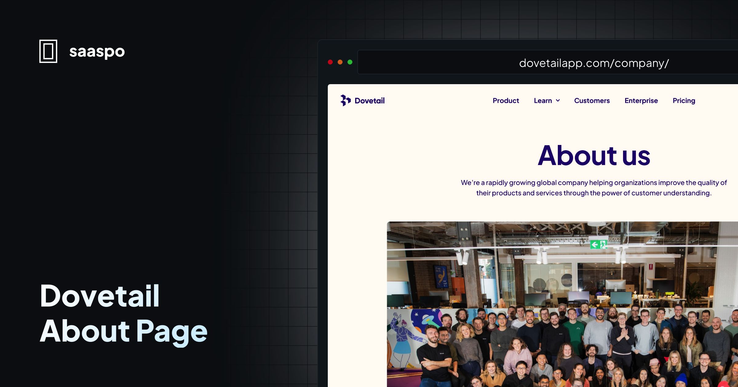 Saaspo | Dovetail About Page
