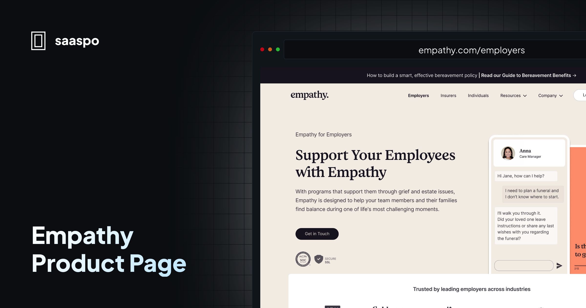 Saaspo | Empathy Product Page