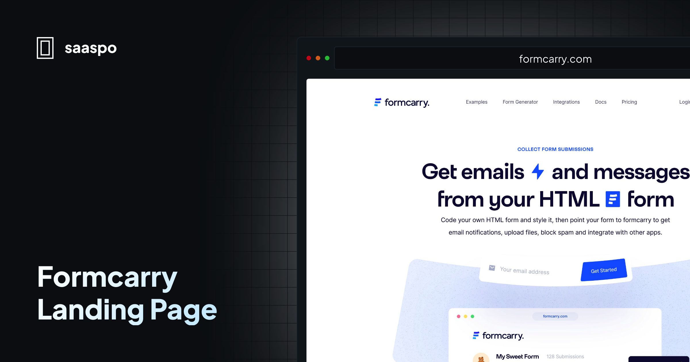 Saaspo | Formcarry Landing Page