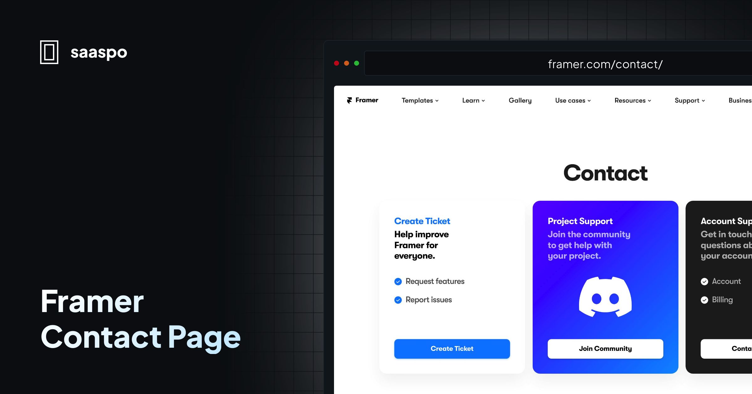 Saaspo | Framer Contact Page